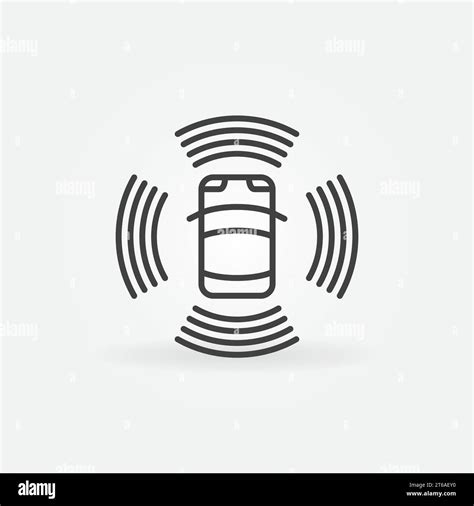 Autonomous Automobile Linear Icon Self Driving Car Vector Concept