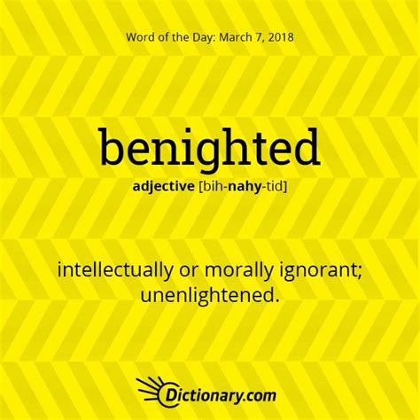 Word Of The Day Benighted Definition