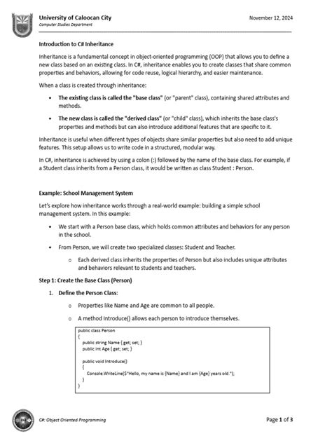 inheritance pdf inheritance object oriented programming class