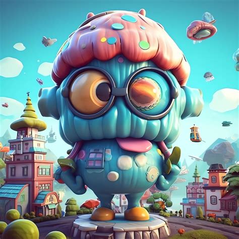 Premium Ai Image A Cartoon Character With A Pink Tongue Sticking Out