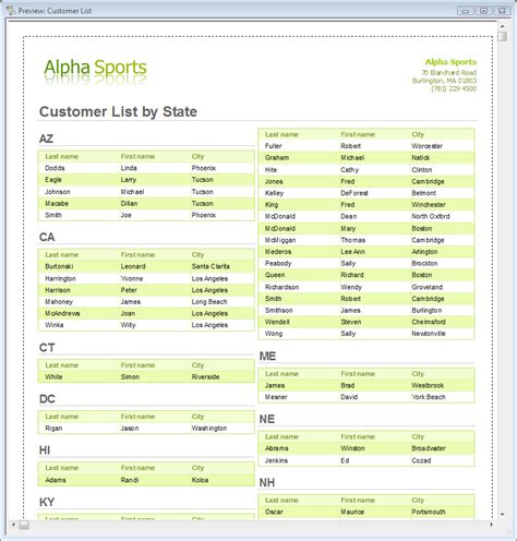 Table Report Layout At Herman Dunlap Blog