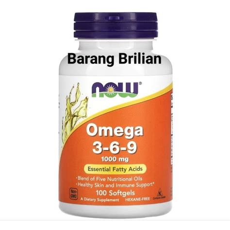 Jual Now Omega 3 6 9 1000 Mg 100 250 Softgels Usa Shopee Indonesia
