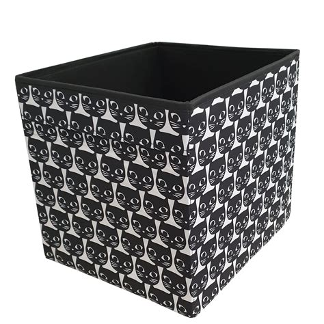 Ikea Kallax Box Drona With Black White Cat Print Fabric New Storage