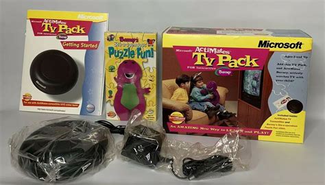 Vintage Microsoft Actimates Tv Pack Vhs Interactive Barney Set 1997