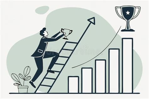 Subindo a Escada Para a Silhueta De Sucesso Ilustração Stock