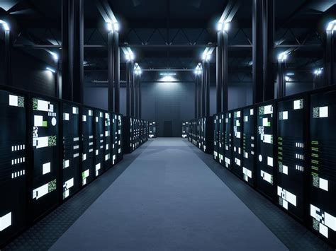 Premium Photo Data Center Space With Multiple Rows Of Server Racks
