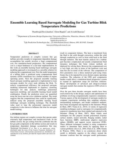 Pdf Ensemble Learning Based Surrogate Modeling For Gas Turbine Blisk Temperature Predictions