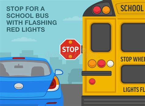 School Bus Stop Rules Stop For A Bus With Flashing Red Lights Back
