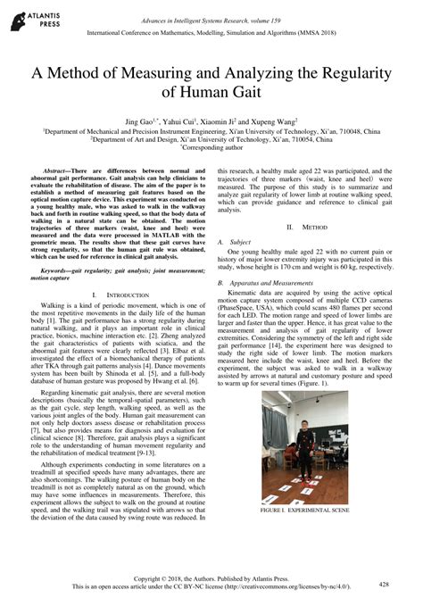 Pdf A Method Of Measuring And Analyzing The Regularity Of Human Gait