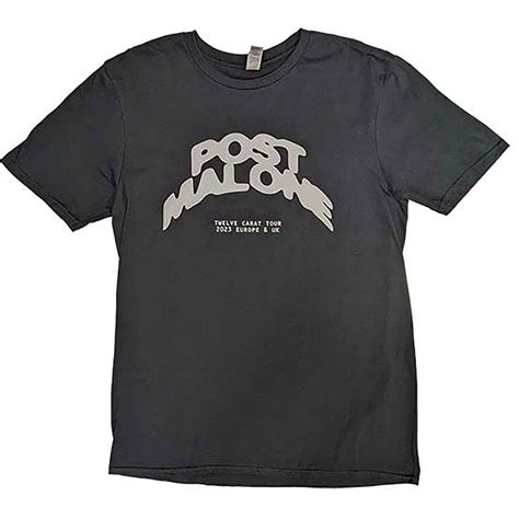 Post Malone Curved Logo 2023 Tour Dates T Shirt 450515 Rockabilia