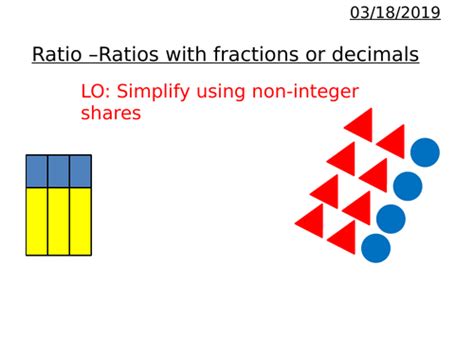Ratio Simplifying Ratios Decimals Fractions Teaching Resources