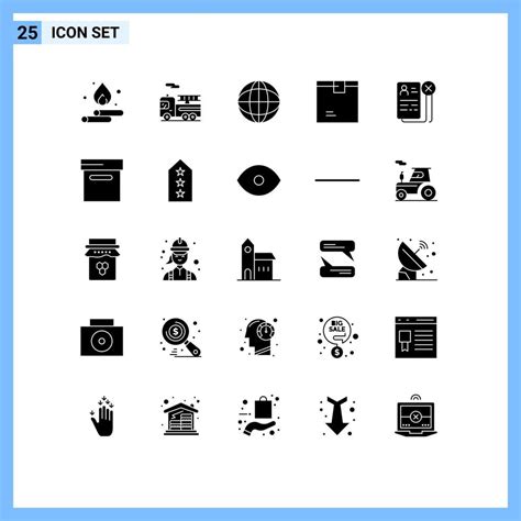 25 Universal Solid Glyphs Set for Web and Mobile Applications cv ...