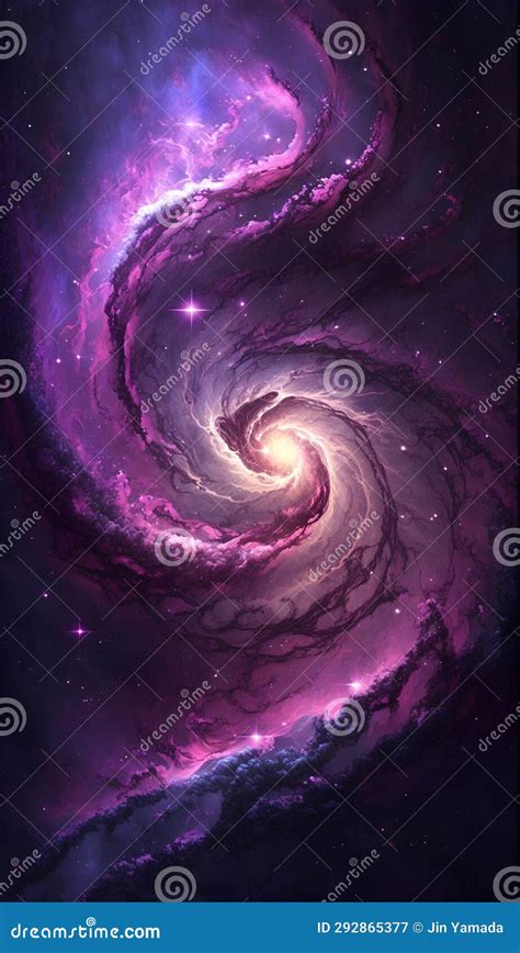 Galaxy In Deep Space Computer Generated Abstract Background 3d Rendering Stock Illustration