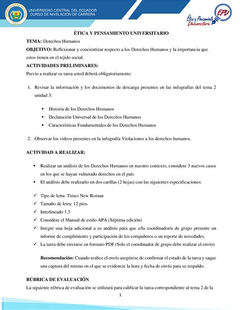 Tarea TEMA 2 Unidad 3 informe epu CURSO DE NIVELACIÓN DE CARRERA