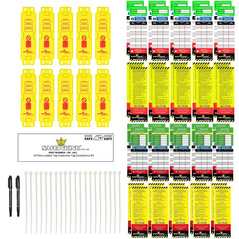 Safetyking® Ladder Tags 10 Holders 40 Inserts Access Inspection Tag