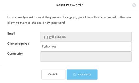 Reset Password Requires Client Selection Issue Auth
