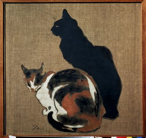 「二匹の猫」（二匹の猫） 猫とその影。 Theophile Alexandre Steinlen 1859 1923 による絵画 1894