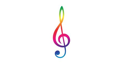 Rainbow Colored G Clef Treble Clef Sticker Teepublic