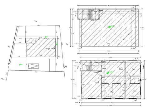 Plot And House Demarcation With Architectural Planning Dwg File