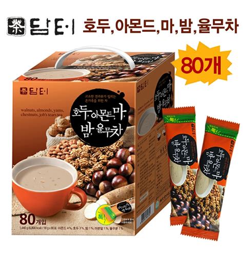 담터 호두 아몬드 마 밤 율무차 80개 담터율무차 건강차 견과류차 땅콩차 티몬