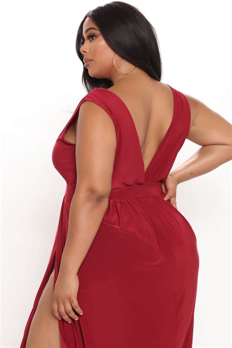 Love Spree Maxi Dress Burgundy Fashion Nova