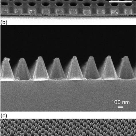 Sem Micrographs Of A The Imprinted Resin Structure After Soft Uv Nil Download Scientific