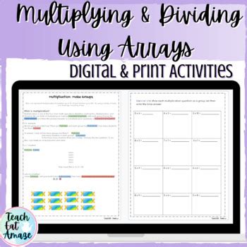 Multiplying Dividing Using Arrays Digital Distance Learning QUIZ Included