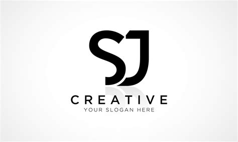 Alphabet Letter Sj Logo Design With Glossy Reflection Vector Icon