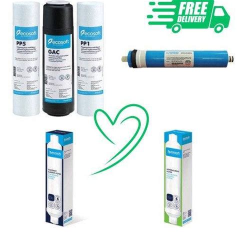 Купить Комплект Ecosoft 6 картриджей для фильтров обратного осмоса C мембраной Vontron 75 Gpd