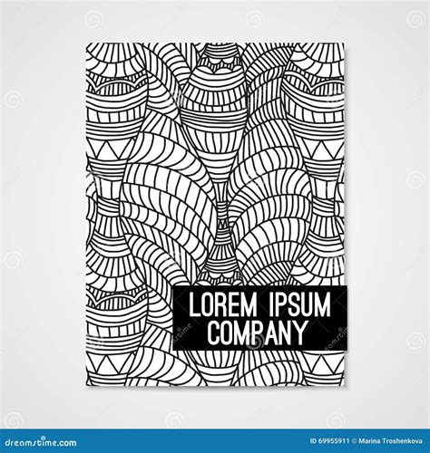 Affiche Met Hand Getrokken Krabbelpatroon Vector Illustratie