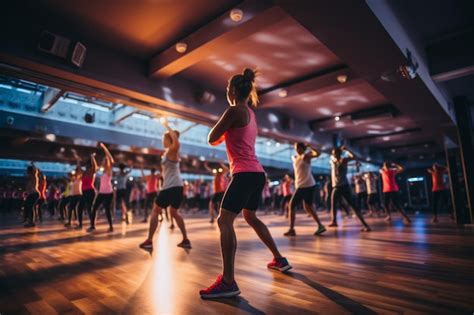 Group Of Gym Members Participating In Bootcamp Generative AI Premium