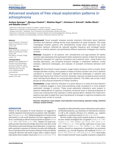 Pdf Advanced Analysis Of Free Visual Exploration Patterns In