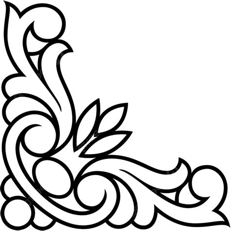 Marcos Blanco Y Negro Signo PNG Florido Blanco Parte PNG Y Vector