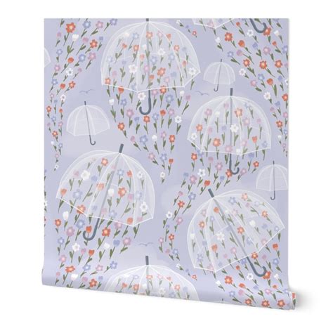 April Flowers May Showers Wallpaper Spoonflower