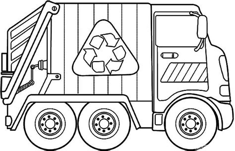 Camión de Basura Simple para colorear imprimir e dibujar ColoringOnly