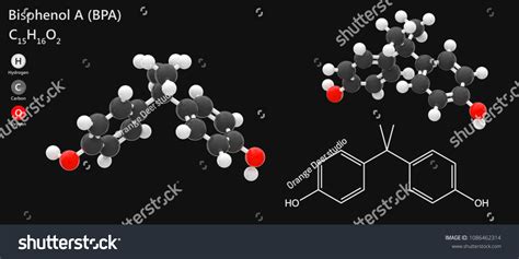 Structural Chemical Formula Molecular Structure Bisphenol 스톡 일러스트