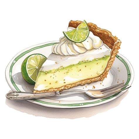 10 Watercolor Key Lime Pie Clipart Digital Instant Download Etsy