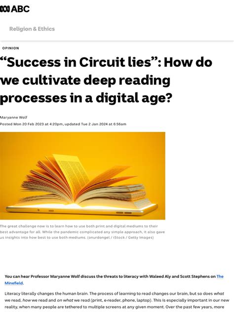 Success In Circuit Lies How Do We Cultivate Deep Reading Processes