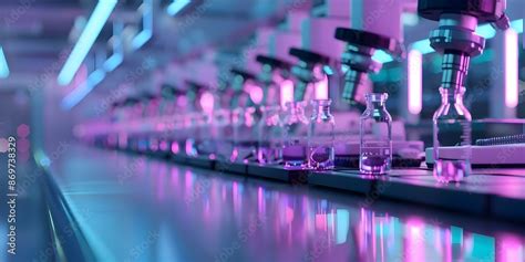 Hightech Science Lab With Microscopes Test Tubes Digital Screens Promoting Stem Education