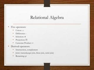 Relation Algebra 1 Ppt