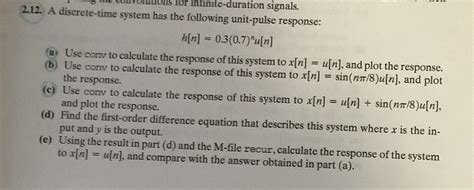 solved 2 12 a discrete time system has the following