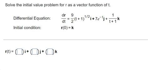 Solved Solve the initial value problem for r ﻿as a vector | Chegg.com