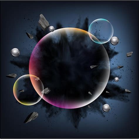 Premium Vector A Planet With Many Objects And Space In The Middle