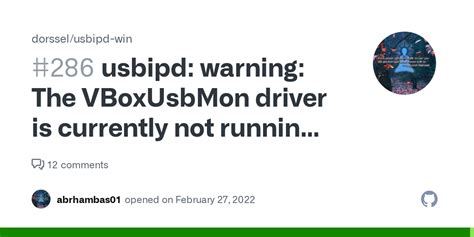Usbipd Warning The VBoxUsbMon Driver Is Currently Not Running A Reboot Should Fix That