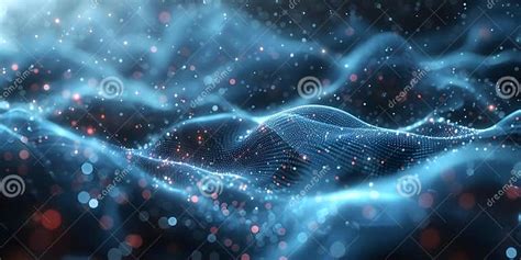 Futuristic Digital Background with Dynamic Wave Particles and Interconnected Polygons. Concept ...