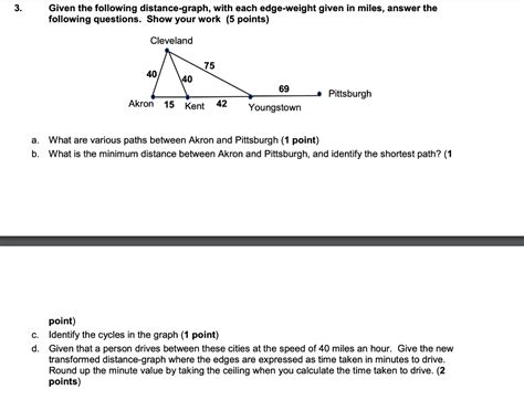 Solved 3given The Following Distance Graph With Each