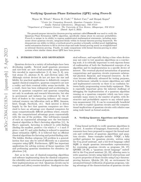 Verifying Quantum Phase Estimation Qpe Using Prove It Deepai