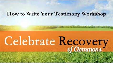 Celebrate Recovery How To Share Your Testimony Youtube