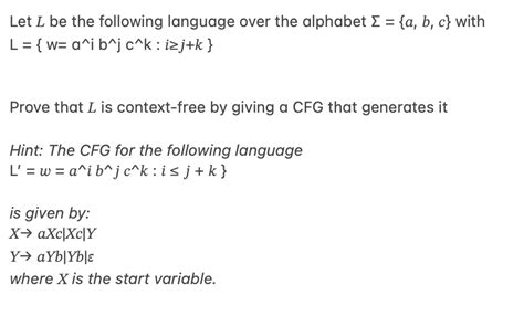 Solved Let L Be The Following Language Over The Alphabet Chegg