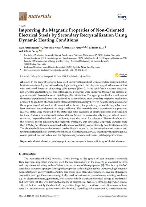 Improving The Magnetic Properties Of Non Oriented Electrical Steels By